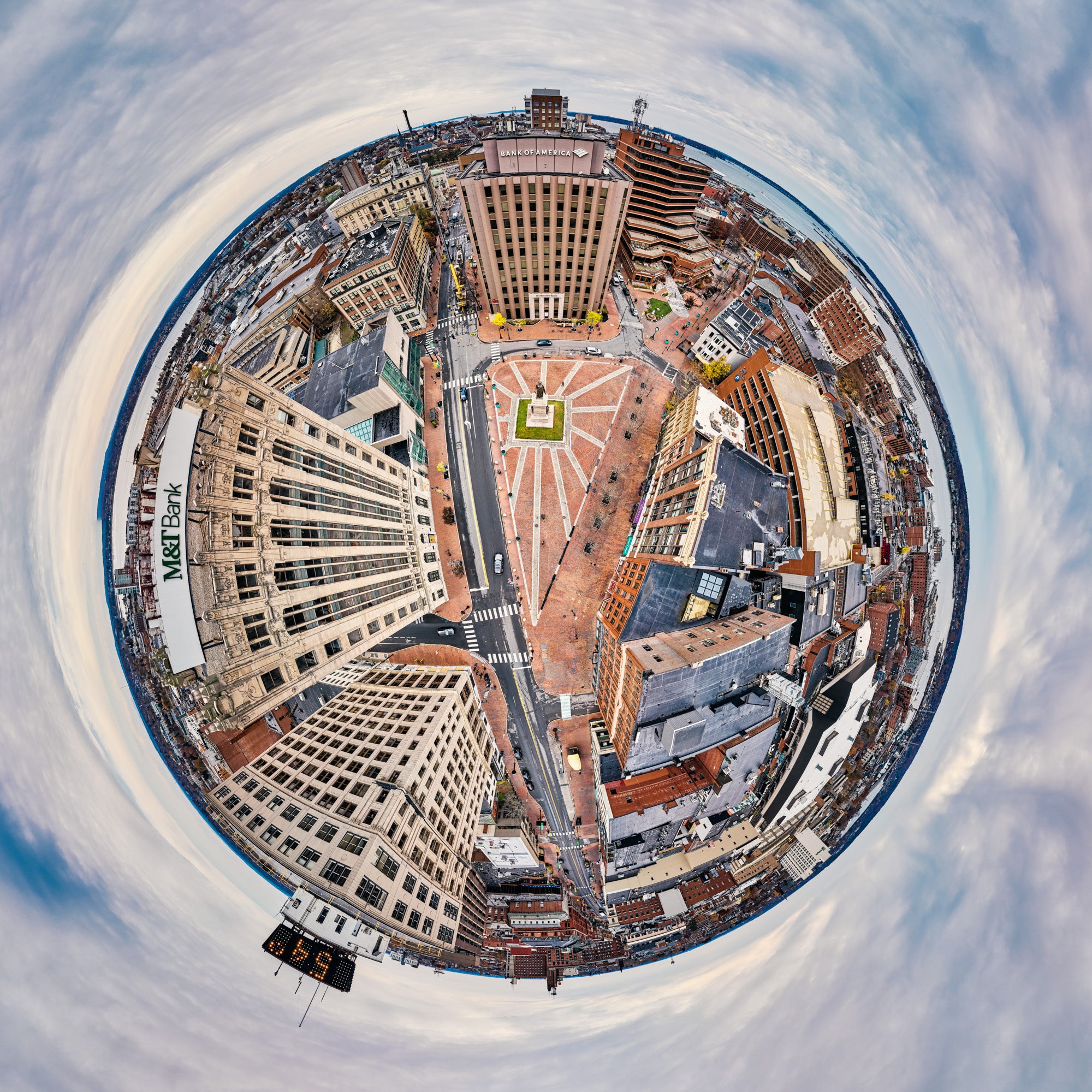 Monument Square Portland 360 Spherescape Art Print – Michael James ...